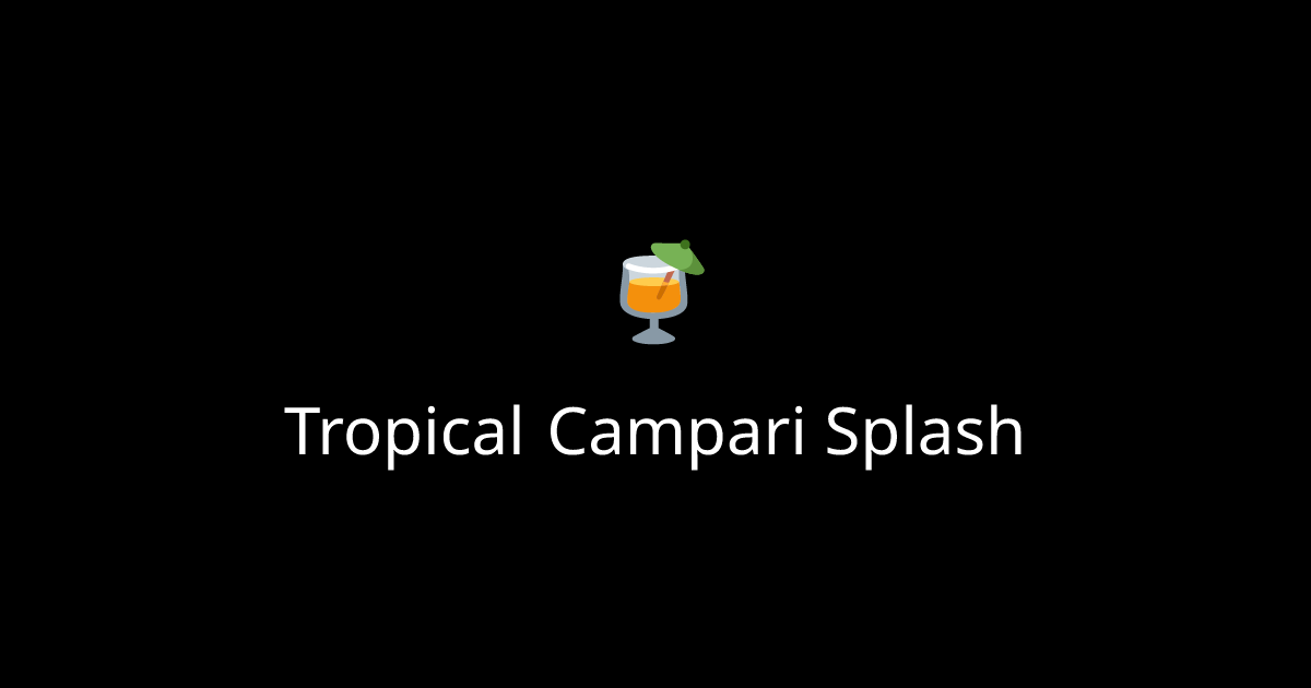How to make a Tropical Campari Splash cocktail. Tropical Campari Splash ...